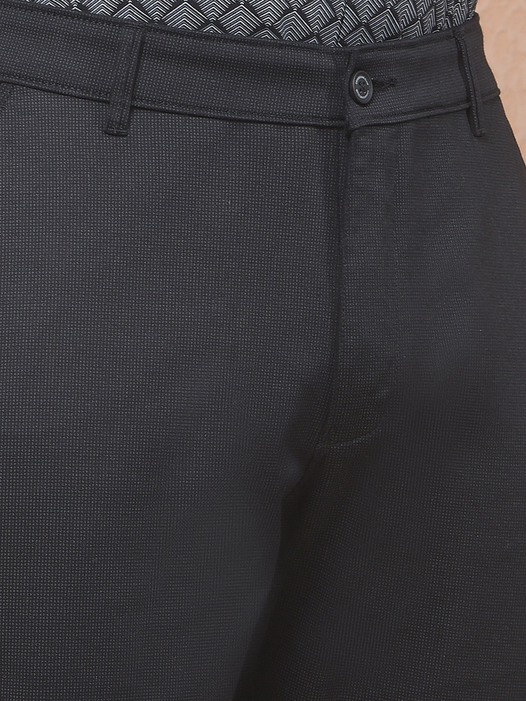 Black Minimal Texture Smart Trousers – Crimsoune Club